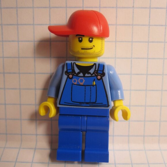 Lego | Toys | Lego Minifigure Cty34a Town City Farm Hand W Overalls Red ...